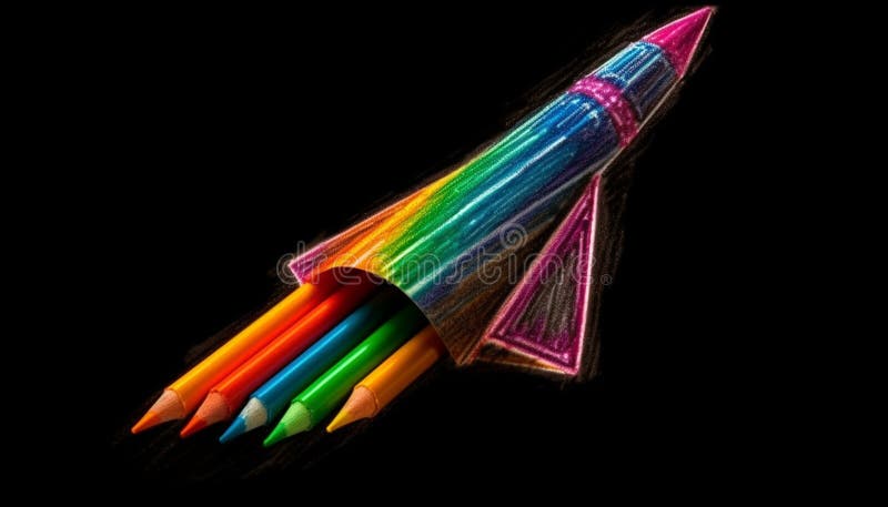 Vibrant Spectrum of Colors in a Collection of Art Supplies Generated by ...