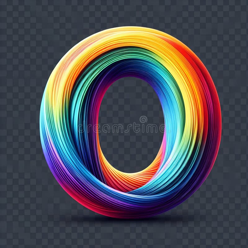 Vibrant Spectrum of Colors Forming a 3D Letter G on Transparent ...