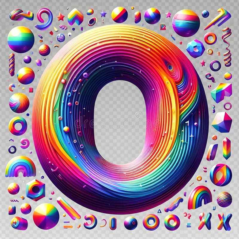 Vibrant Spectrum of Colors Forming a 3D Letter G on Transparent ...