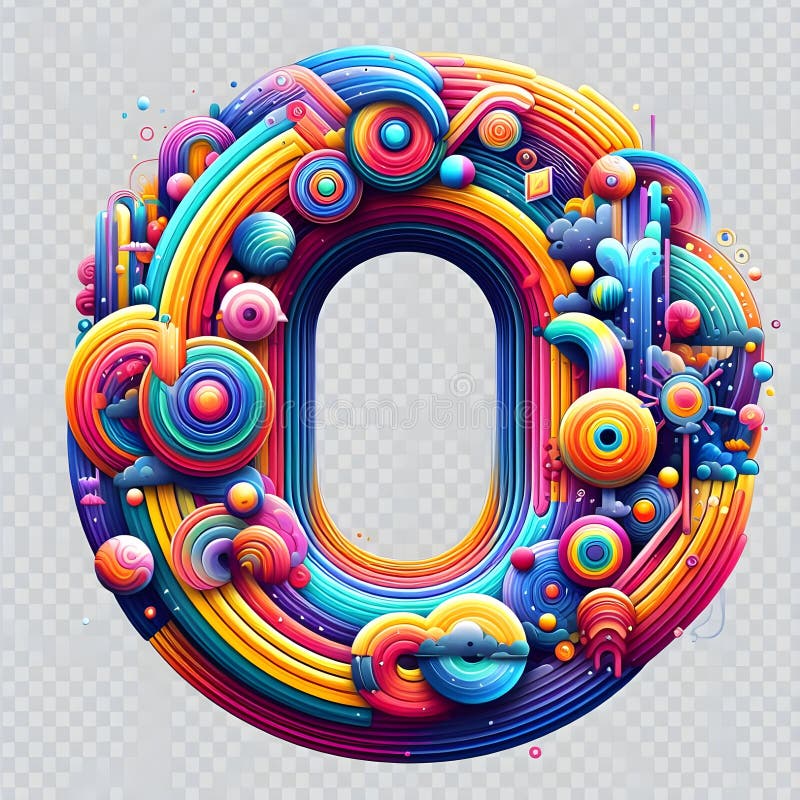Vibrant Spectrum of Colors Forming a 3D Letter G on Transparent ...