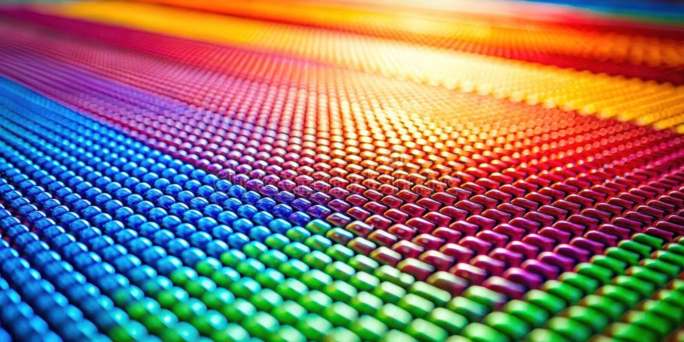 Vibrant Spectrum of Glossy, Rounded Shapes in a Repeating Pattern ...