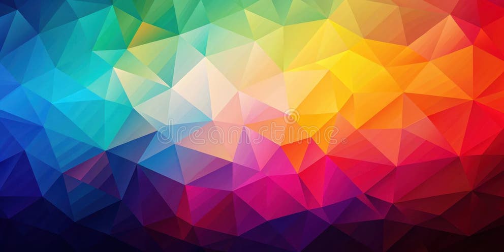 Vibrant Spectrum of Interlocking Triangles an Abstract Low Poly Design ...