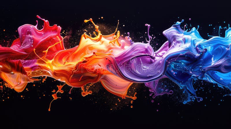 Vibrant Spectrum: Isolated Rainbow Wave Paint Splash - AI Generated ...