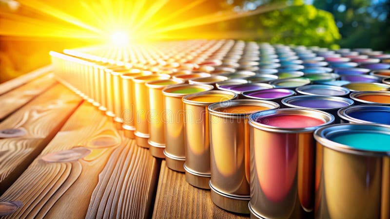 Vibrant Spectrum of Paint Colors a Panoramic Display of Hues Arranged ...