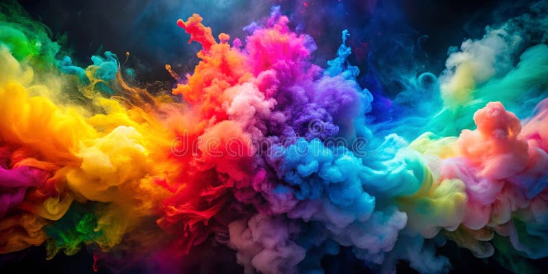 Vibrant Spectrum of Swirling Colorful Smoke Creating a Dynamic and ...