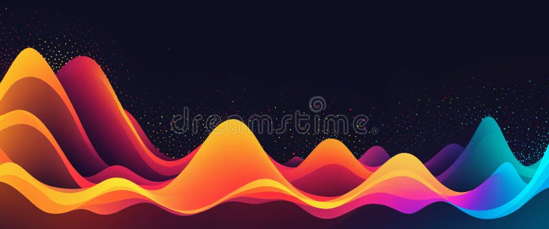 Vibrant Spectrum Visualization with Colorful Sound Waves or Digital ...
