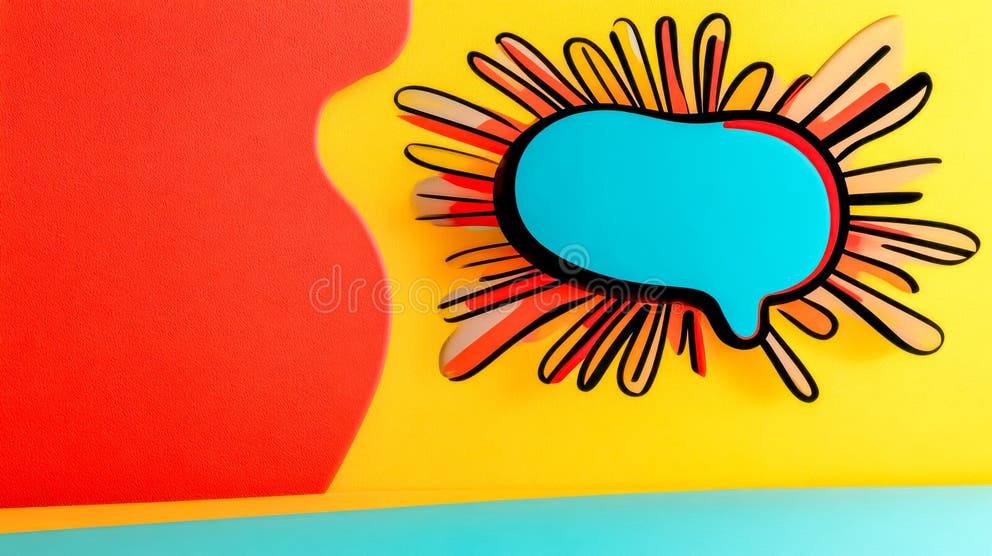 Vibrant Speech Bubble Exploding on Colorful Background Expressing ...