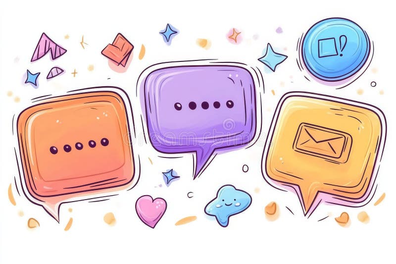 Vibrant Speech Bubbles: Communication, Conversation, Dialogue, Teamwork ...