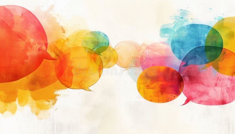 Colorful Speech Bubbles Blending in Abstract Artwork Showcasing ...