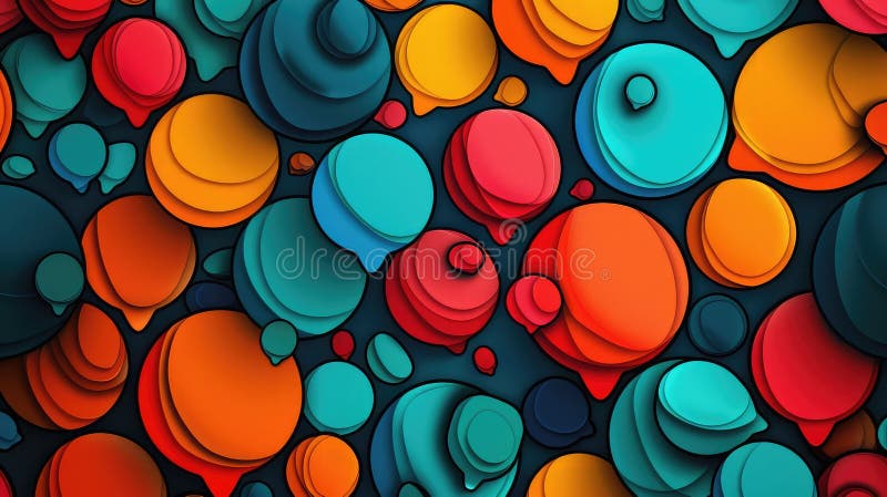 Vibrant Speech Bubbles: Multicolored Communication Patterns Stock ...