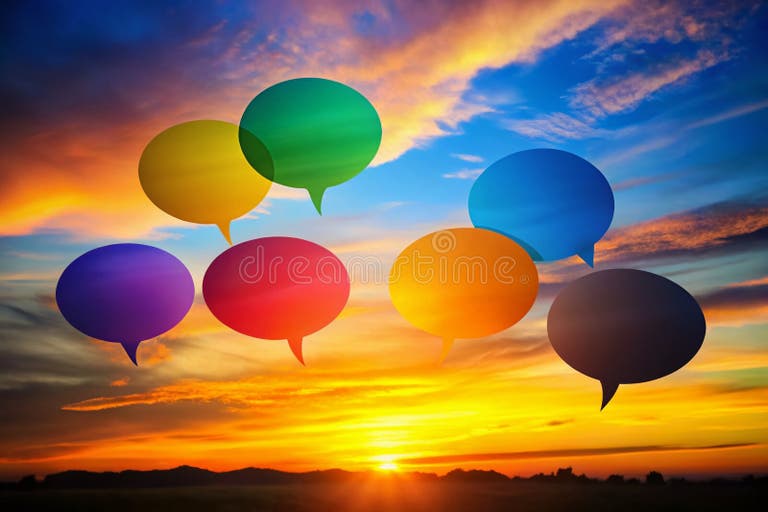 Vibrant Speech Bubbles Silhouette a Dynamic Visual Representation of ...