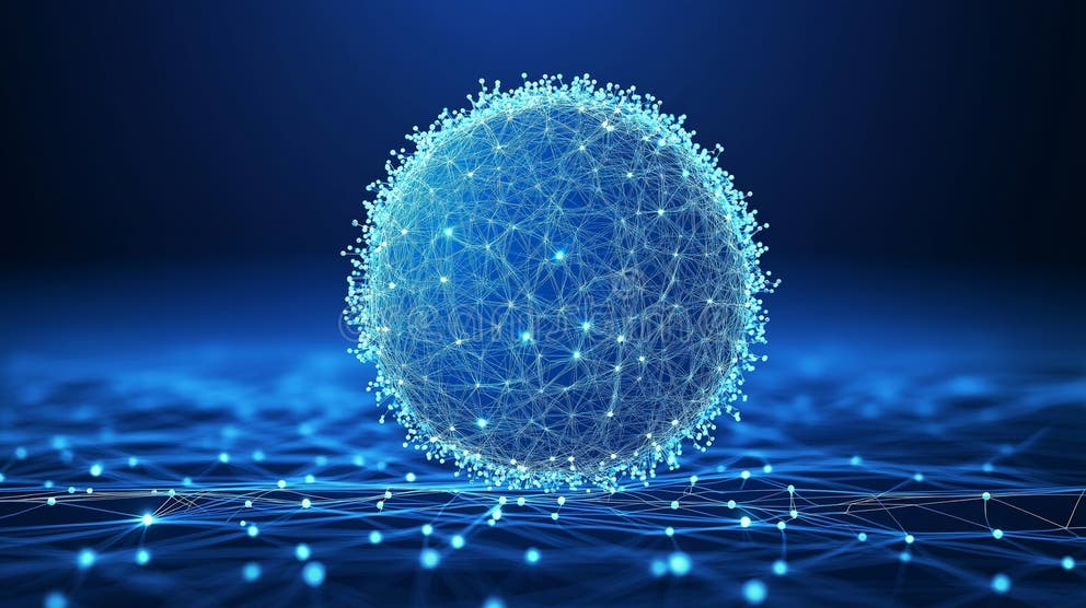 Network Sphere Illustration Representing Digital Connectivity and Data ...