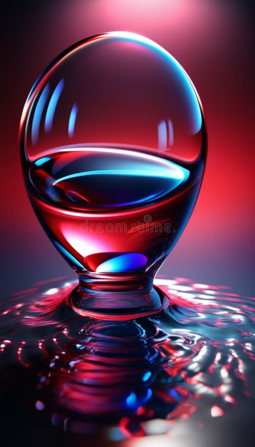 Vibrant Sphere Reflecting on Water Stock Photo - Image of glass ...