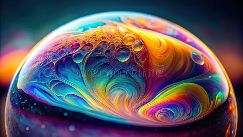 A Vibrant Sphere of Swirling Iridescent Colors and Intricate Patterns ...