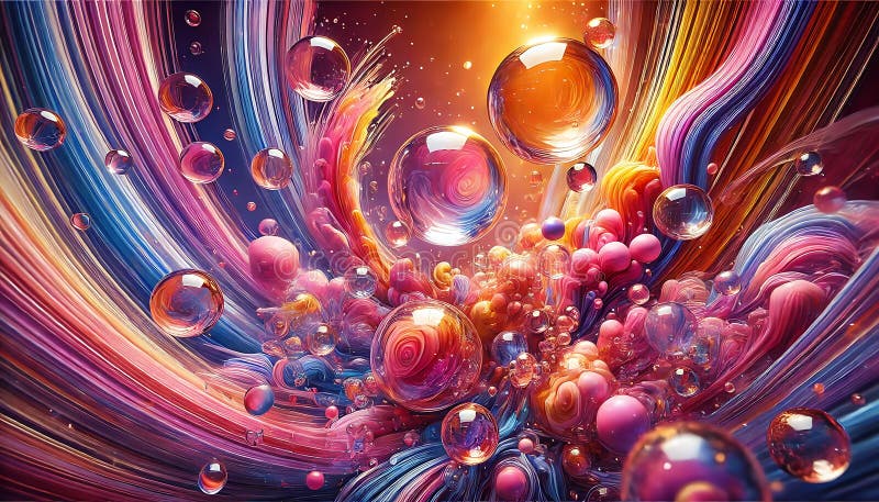 Vibrant Spheres in Motion stock illustration. Illustration of ...