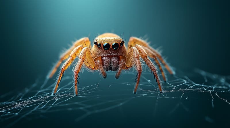 Spider Resting on Its Web with Intricate Details Captured in a Serene ...