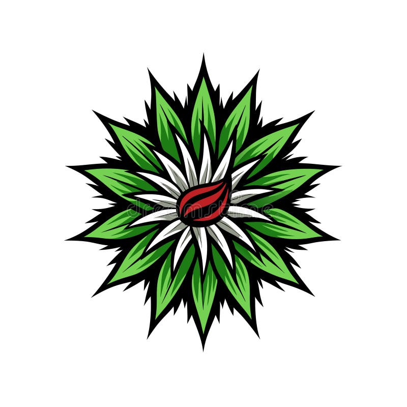 Vibrant Spiky-Leaved Flower Graphic Stock Photo - Illustration of bold ...