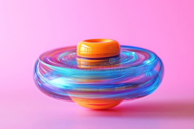Vibrant Spinning Object on Solid Background with Copy Space for ...