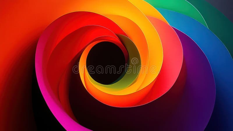 A Vibrant Spiral of Colorful Paper Layers Creating a Dynamic Visual ...