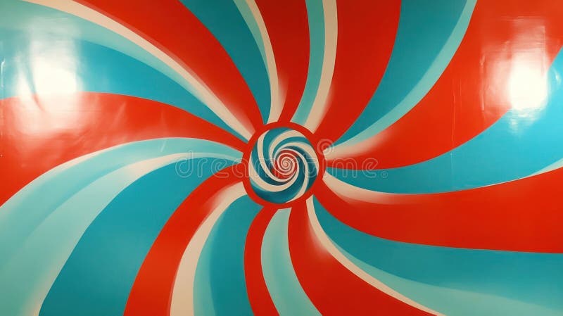 A Vibrant Spiral Design Featuring Alternating Red and Blue Colors ...