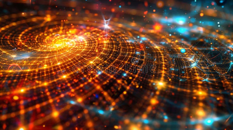 Vibrant Spiral Galaxy Visualization with Multicolored Lights in a Space ...