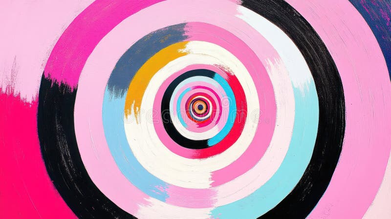 A Vibrant Spiral Pattern with Concentric Circles in Various Colors ...