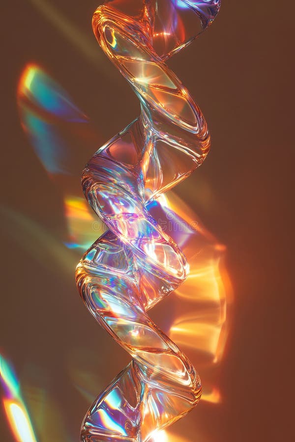 Vibrant Spiral Prism Artwork with Reflective Rainbow Light and Glass ...