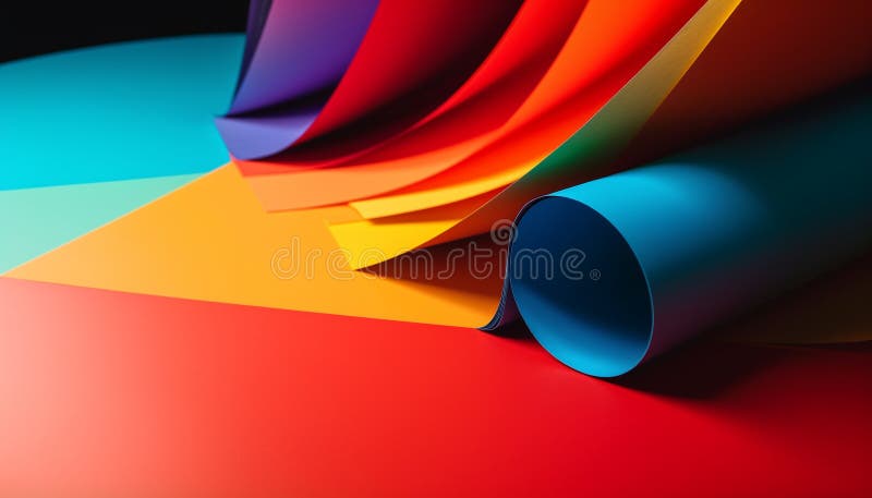 Vibrant Spirals Flow in Geometric Wave Pattern Generated by AI Stock ...