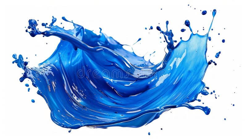 A Vibrant Splash of Blue Paint Adorns a Clean White Background ...