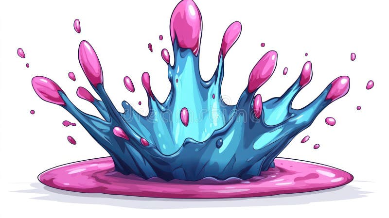 A Vibrant Splash of Blue and Pink Liquid, Creating an Eye-catching ...