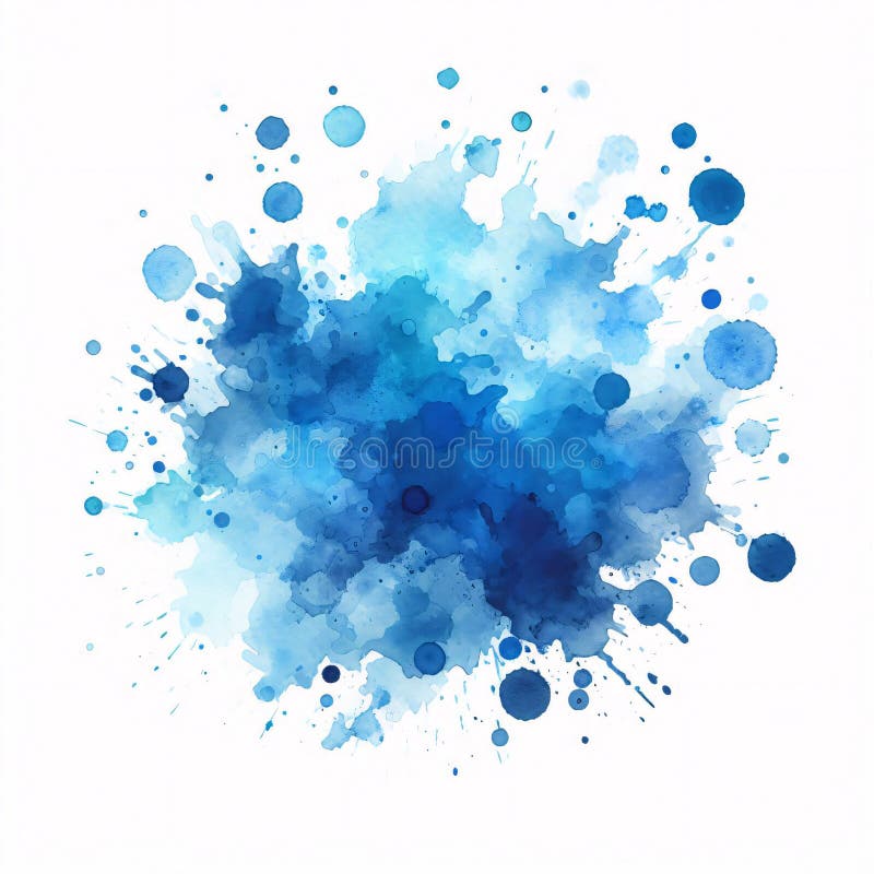 A Vibrant Splash of Blue Watercolor Paint with Varying Shades and ...