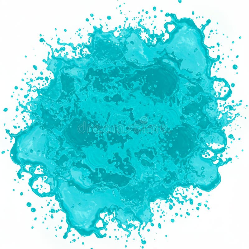 A Vibrant Splash of Bright Turquoise Liquid Spreads Across a White ...