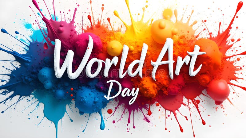 Vibrant Splash Celebrating World Art Day Theme Stock Illustration ...
