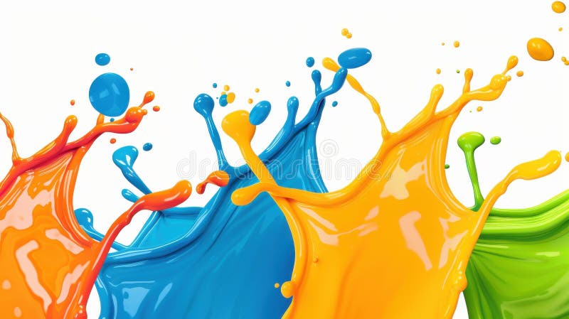 A Vibrant Splash of Color Dances Across a White Canvas, Showcasing a ...