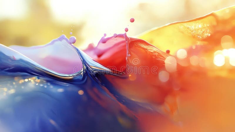 A Vibrant Splash of Colorful Paint Blending Together, Creating an ...