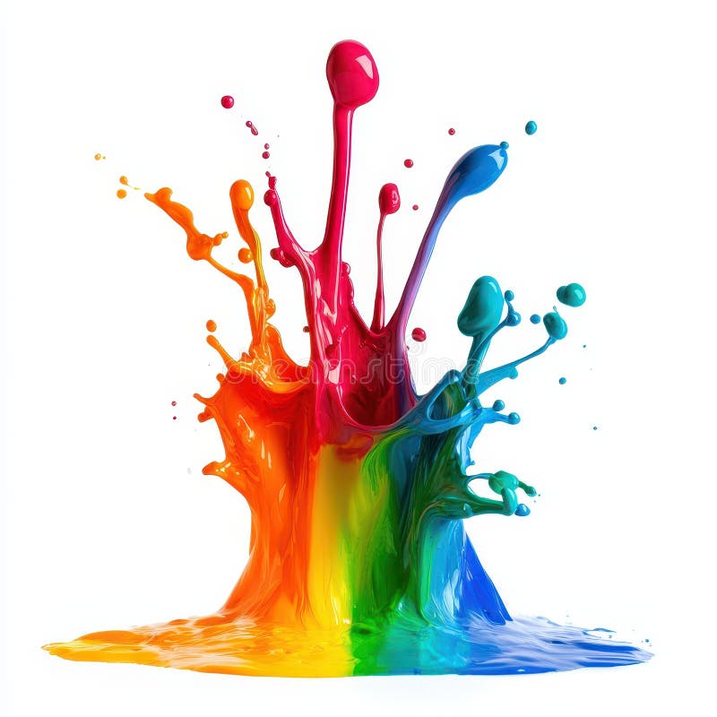 A Vibrant Splash of Colorful Paint Creating an Artistic Display Stock ...