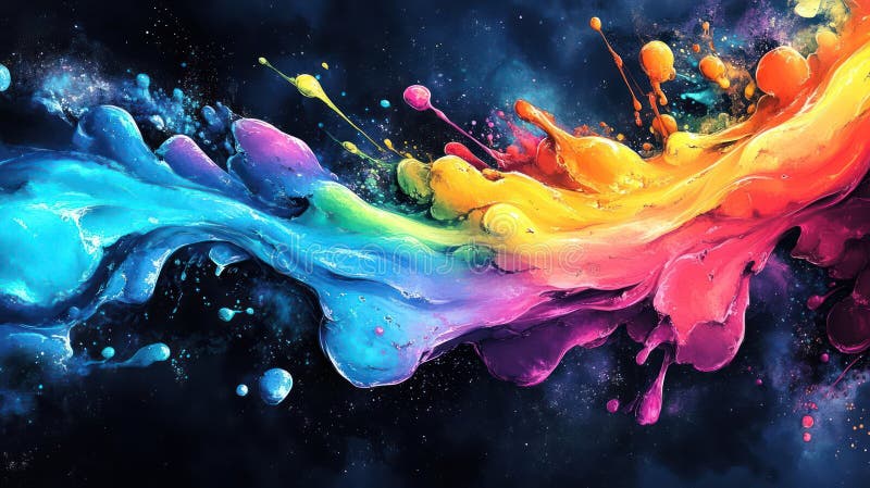 A Vibrant Splash of Colors Blending in a Cosmic Backdrop, Evoking ...