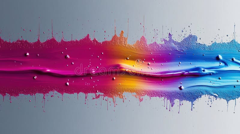 A Vibrant Splash of Colors Blending Seamlessly with Droplets, Creating ...