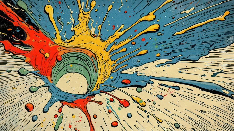 A Vibrant Splash of Colors Converging Towards a Central Vortex ...