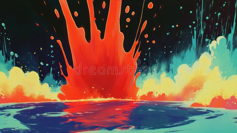 A Vibrant Splash of Colors Depicting an Explosion in Water, Creating ...