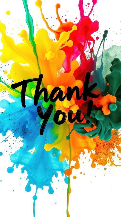 Vibrant Splash of Colors Expressing Gratitude with a Cheerful Message ...