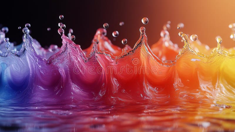 Vibrant Splash of Colors in Liquid Motion Generative AI Stock ...