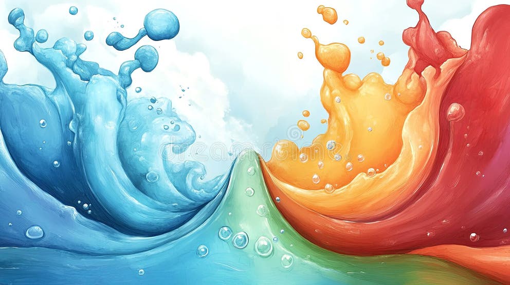 A Vibrant Splash of Colors Merging in a Dynamic Wave Design, Creating ...