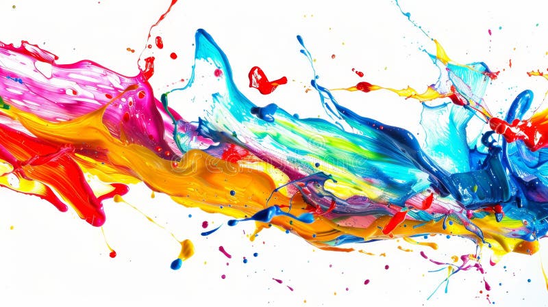 Vibrant Splash of Colors in Motion Stock Illustration - Illustration of ...