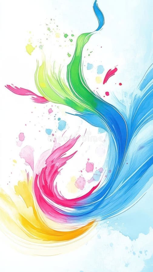 A Vibrant Splash of Colors Swirling Together, Creating an Artistic and Dynamic Visual Effect ...