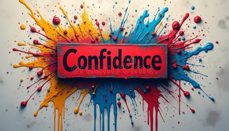 Vibrant Splash of Colors with the Word Confidence Stock Photo - Image ...