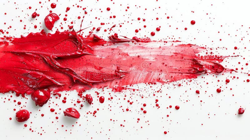 A Crimson Splatter of Blood, Isolated on a White Background, with a ...