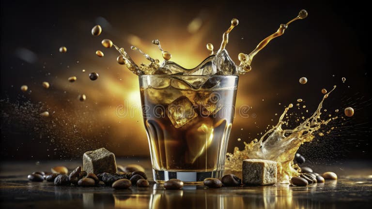 A Vibrant Splash of Iced Coffee Summer Refreshment Photography ...