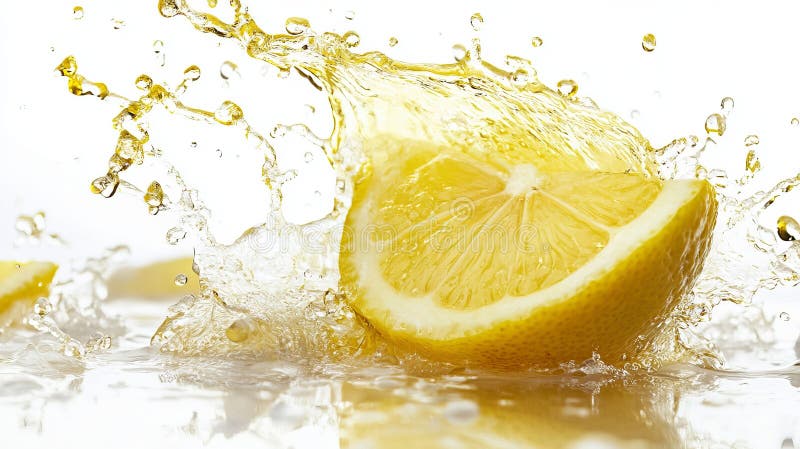 Vibrant Splash of Lemon Juice in Action Stock Illustration ... Vibrant Splash of Lemon Juice in Action Stock Illustration ...