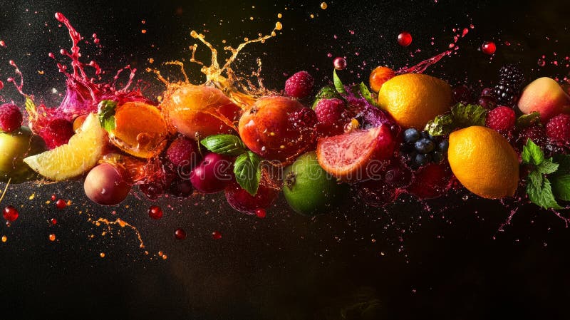 Fruits Berries Mid Air Juice Splash Stock Photos - Free & Royalty-Free ...